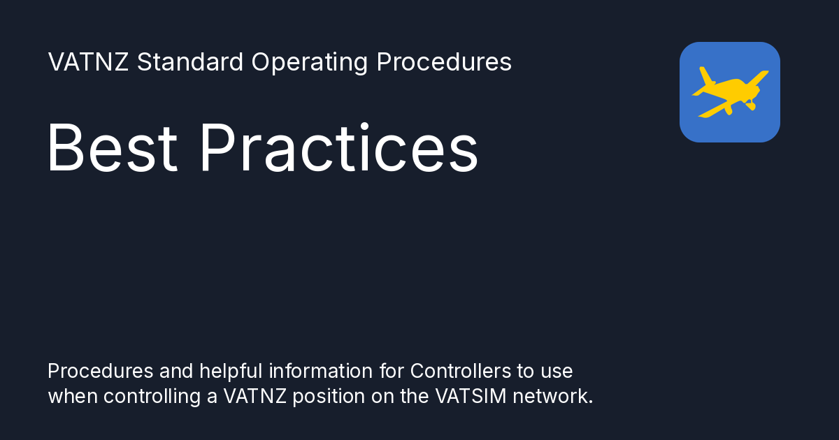 Best Practices - VATNZ Standard Operating Procedures