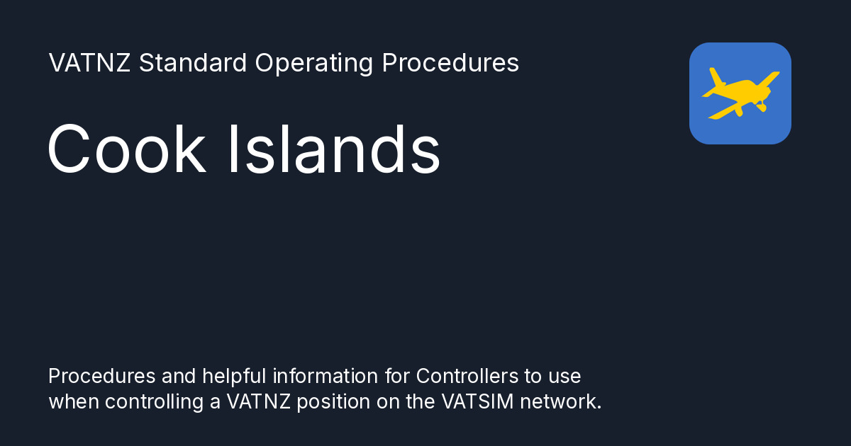 Cook Islands - VATNZ Standard Operating Procedures