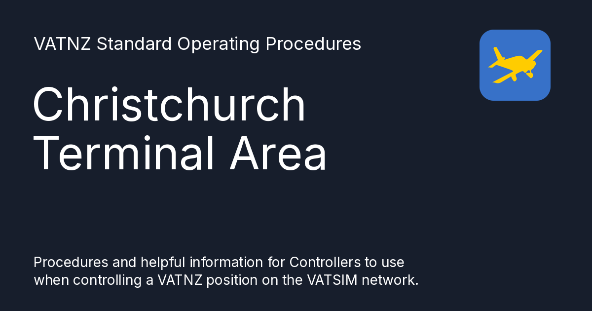 Christchurch Terminal Area - VATNZ Standard Operating Procedures